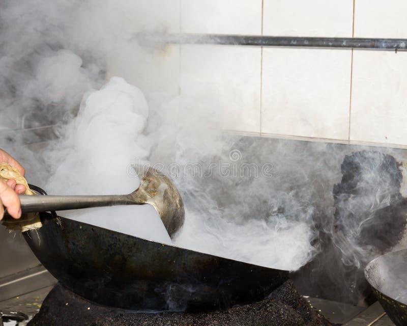 Smoke cooking stock image. Image of smoking, scoop, stove - 36123289