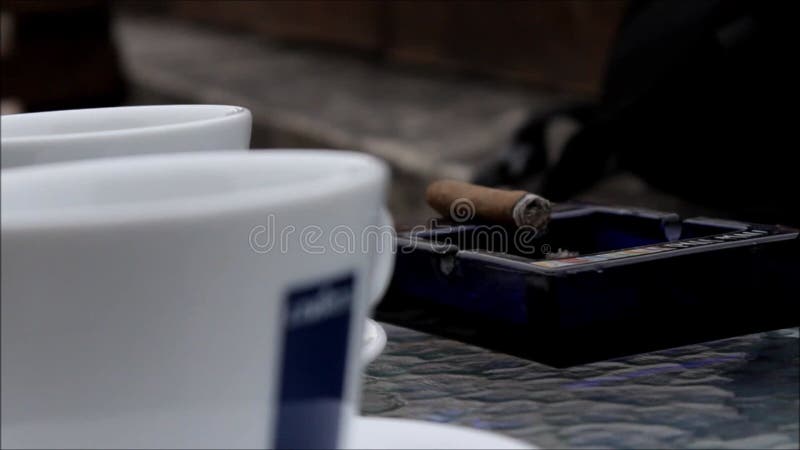 Cuban Cigar and Cup of Coffee on the Table Stock Video - Video of cuban ...