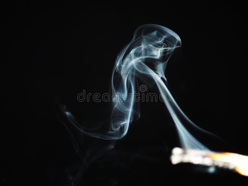 Smoke Curls from a Match. There is Smoke without Fire. Stock Photo ...