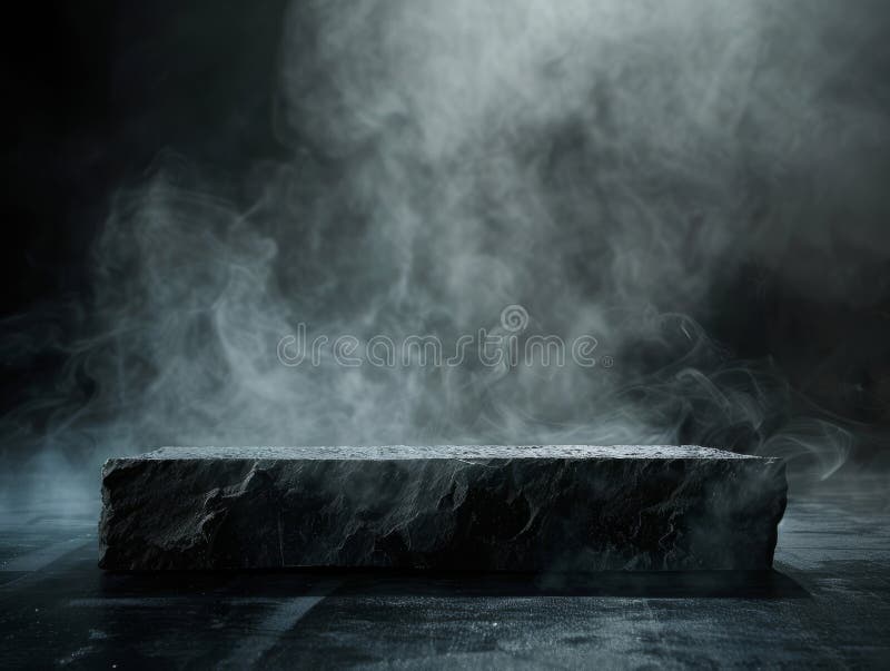 Smoke Curls Mystically Around the Solitary Stone Stock Illustration ...