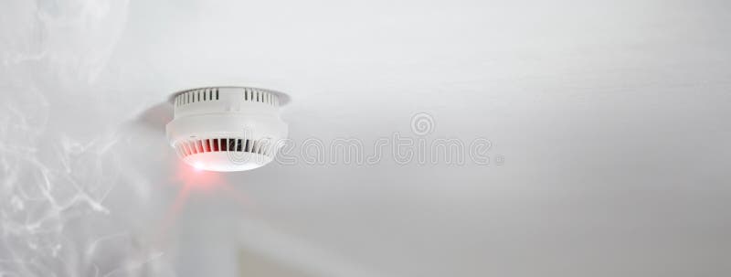 Smoke Detector in the Apartment or Office on the Ceiling Stock Image ...