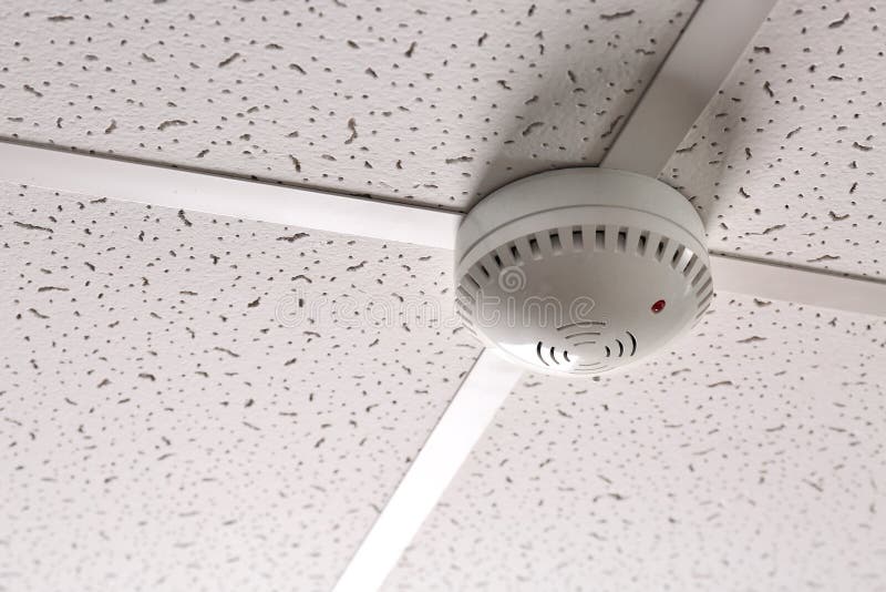 Ceiling Detector with Flowing Smoke Stock Image - Image of alarm ...