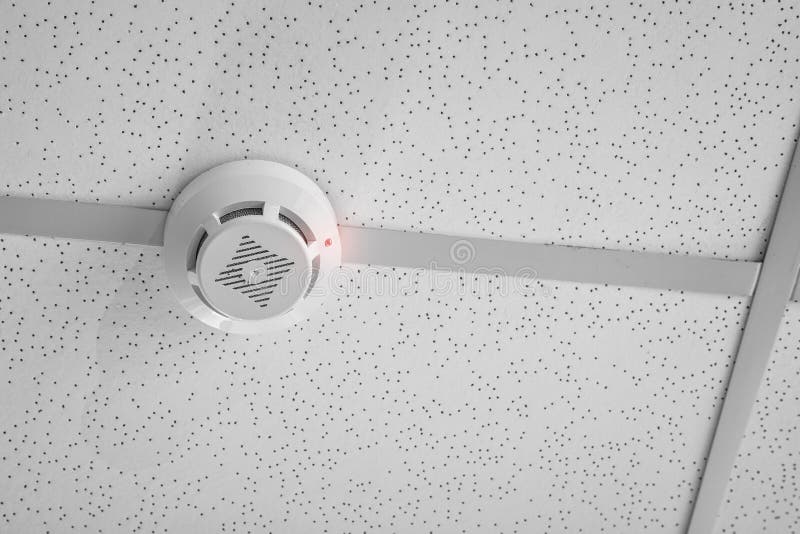 Ceiling Detector with Flowing Smoke Stock Image - Image of alarm ...