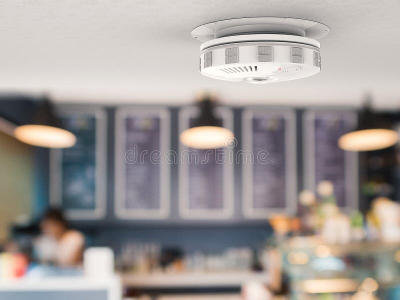 Smoke detector on ceiling stock image. Image of symbol - 2265525
