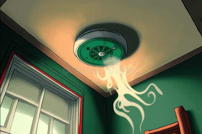 Smoke Detector of Fire Alarm in Action Stock Illustration ...
