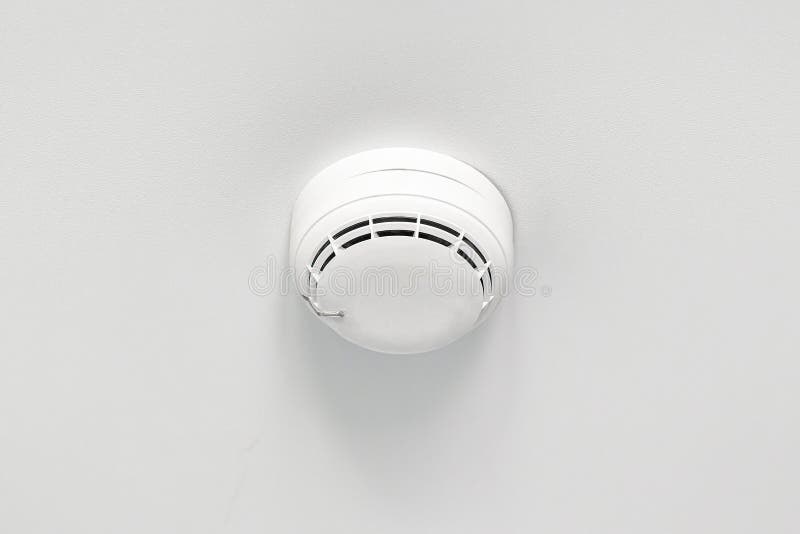 Smoke Detector or Fire Alarm Sensor on the Ceiling. Stock Image - Image ...