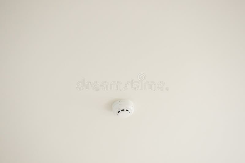 Smoke Detector and Fire Protection System on Ceiling. Stock Photo ...