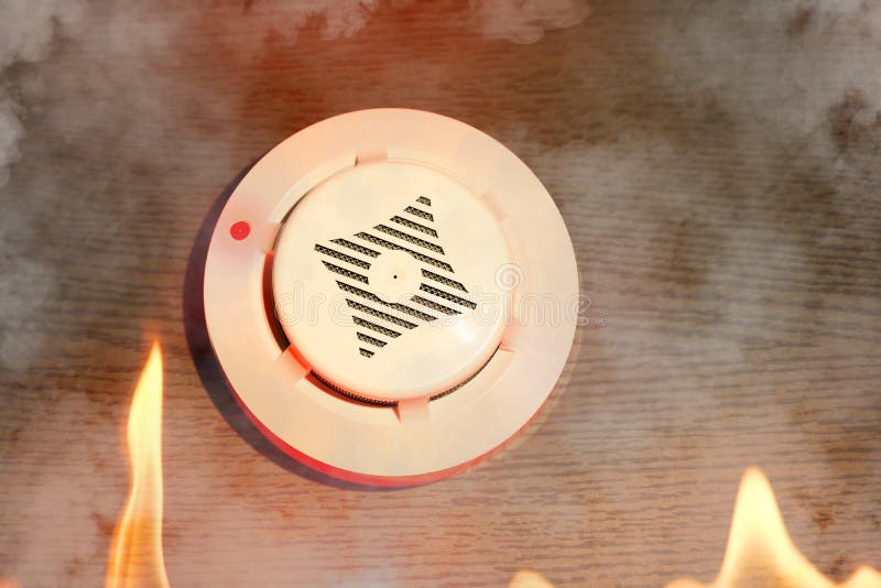 Smoke Detector during the Fire Stock Photo - Image of home, smoke ...