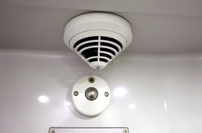 Fire sensor indoor detail stock photo. Image of icon - 178864954