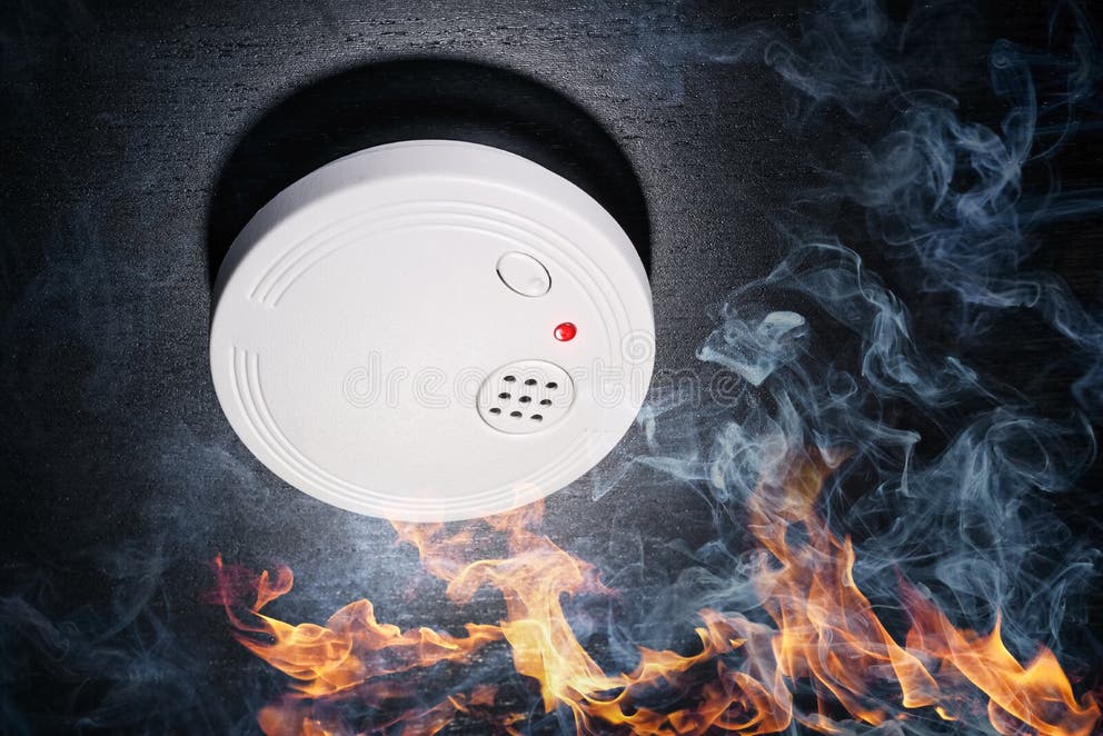 Smoke Detector Hits the Alarm in Case of Fire Stock Photo - Image of ...