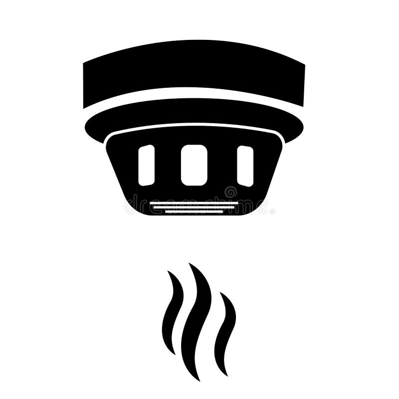 Smoke Detector Icon on White Background. Smoke Alarm System Sign. Smoke ...