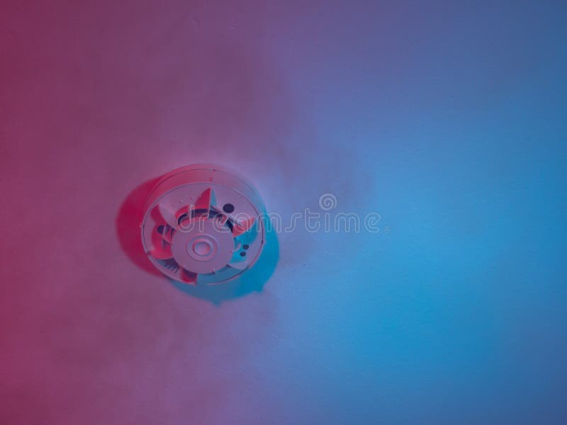 The Smoke Detector is Installed on the Ceiling, Underneath it Rises ...