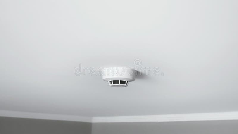 Smoke Detector Sensor on Ceiling Stock Image - Image of technology ...