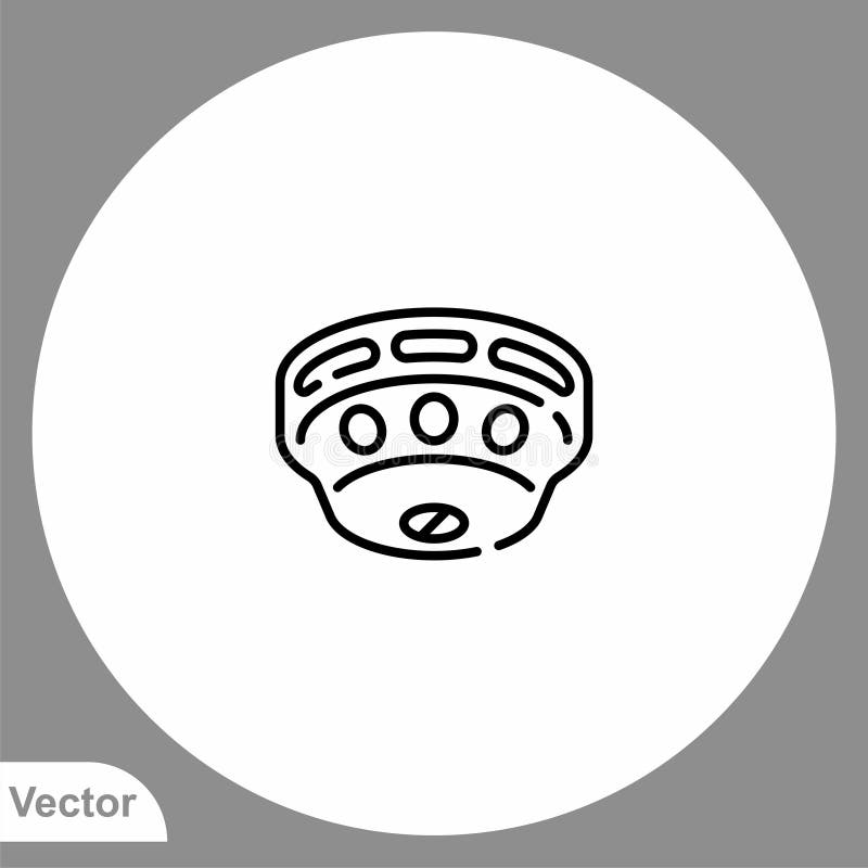 Smoke Detector Vector Icon Sign Symbol Stock Vector - Illustration of ...
