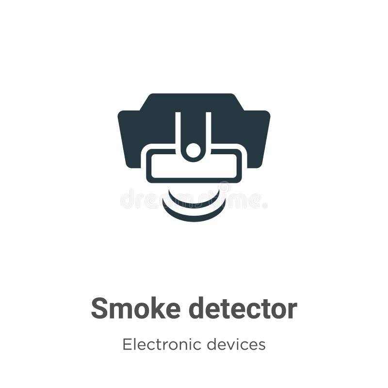 Smoke Detector Vector Icon on White Background. Flat Vector Smoke ...