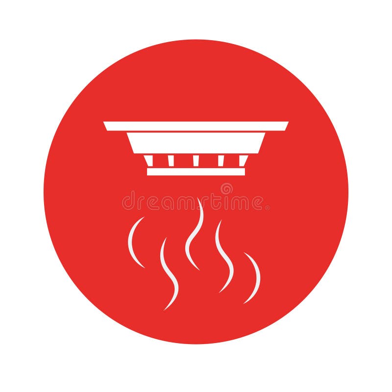 Smoke detector wall sign stock vector. Illustration of conflagration ...
