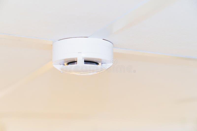 Smoke Detectors on the Ceiling of a House or Public Space. Stock Photo ...