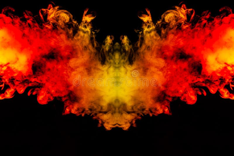 Smoke of Different Orange and Red Colors in the Form of Horror in the ...
