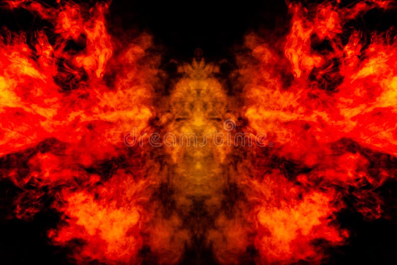 Smoke of Different Orange and Red Colors in the Form of Horror in the ...