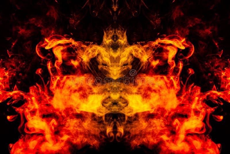 Smoke of Different Orange and Red Colors in the Form of Horror in the ...