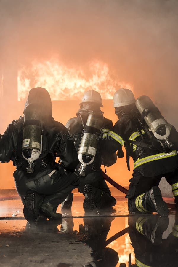 Smoke Diving Firefighters #1 Editorial Stock Photo - Image of breathing ...