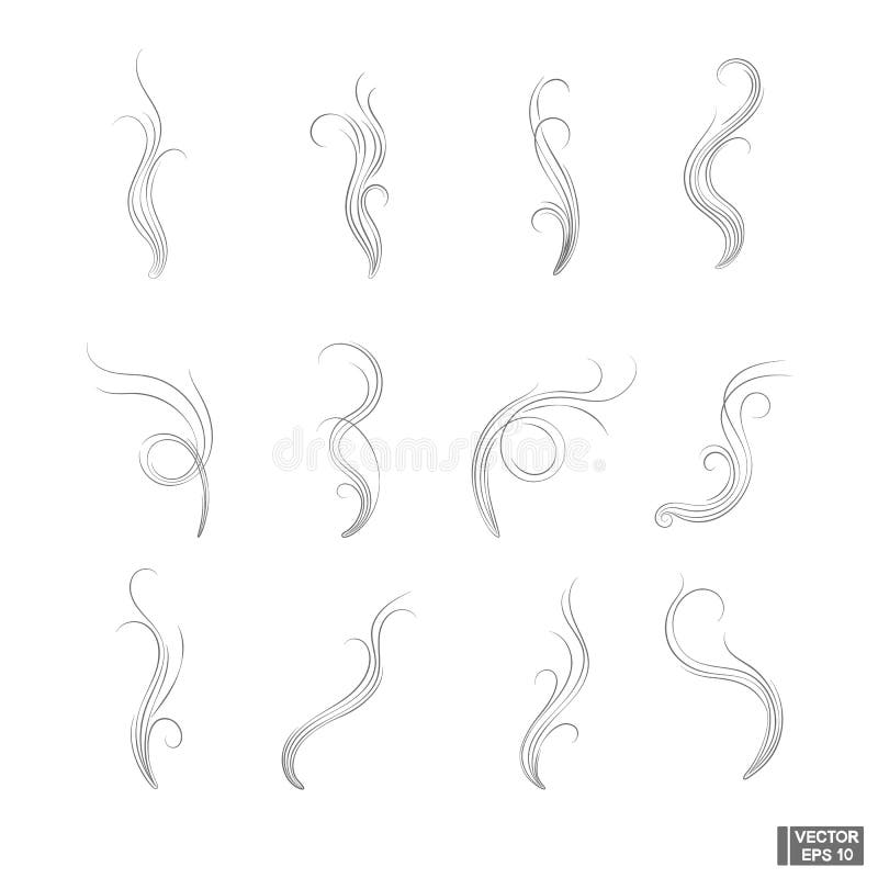 Smoke drawn lines set stock vector. Illustration of idea - 94783196