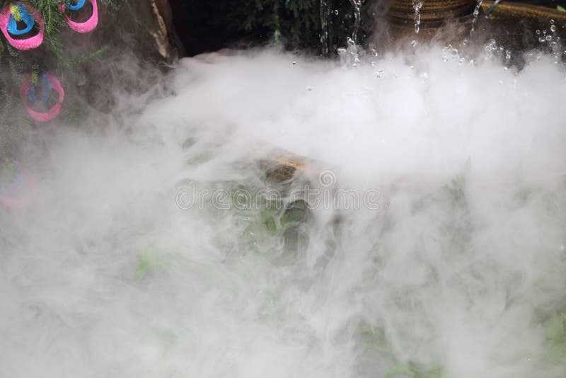 Smoke from Dry Ice To Decorate the Garden Stock Photo - Image of vapor ...