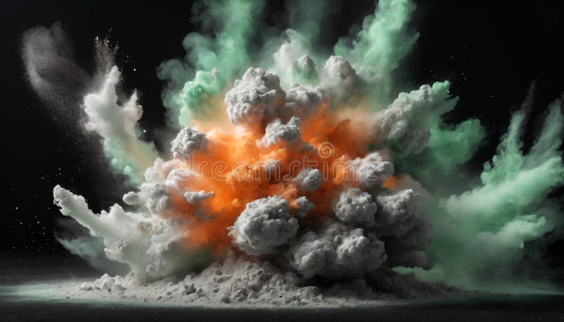 Smoke and Dust after a Powerful Explosion Generative Ai Stock ...
