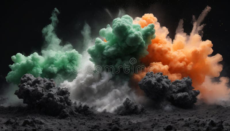 Smoke and Dust after a Powerful Explosion Generative Ai Stock ...