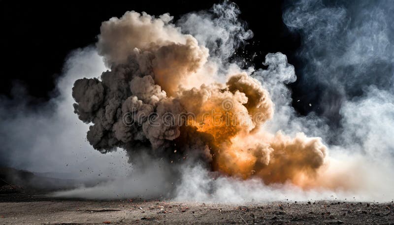 Smoke Effect after Explosion. Dust Cloud Stock Illustration ...