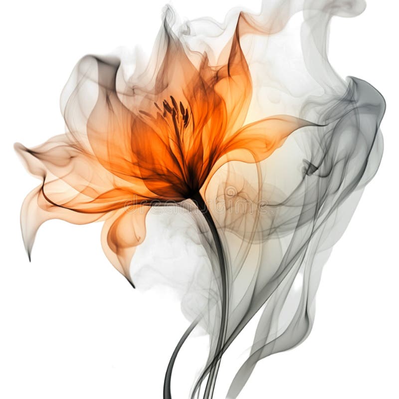 Smoke Effect Flower on Transparent Background - Ai Generated Stock ...