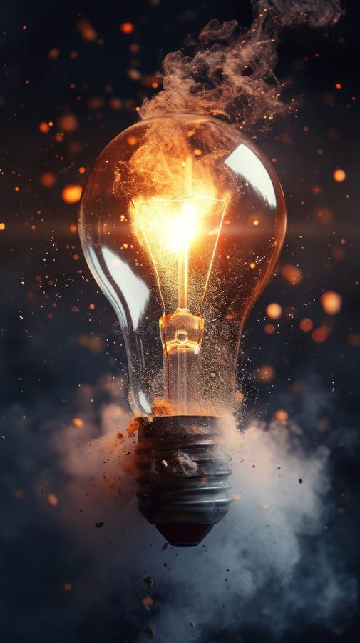 Smoke Emitting from a Light Bulb in Close Proximity Stock Photo - Image ...