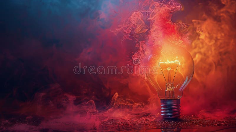 Smoke Emitting from Light Bulb Stock Image - Image of broken, repair ...