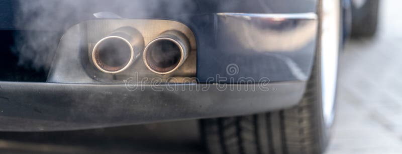Smoke from the Exhaust of a Car with a Gasoline Engine Stock Photo ...