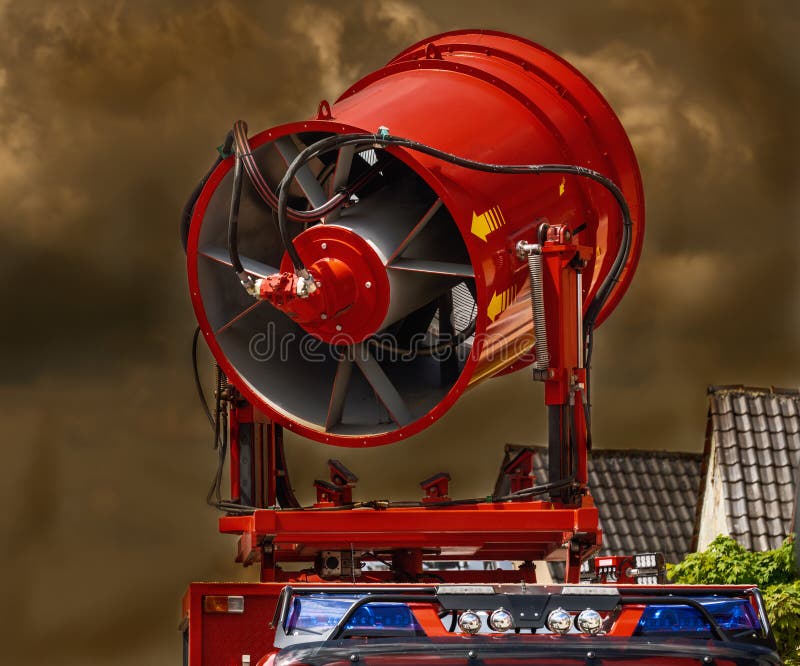 Smoke Exhaust Fan on a Fire Truck Stock Photo - Image of turbine ...