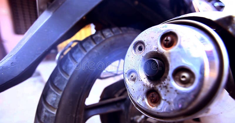 Smoke from the Exhaust Motorcycle Stock Image - Image of muffler ...