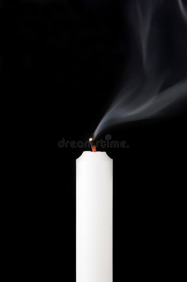 Smoke and Extinct Candle on a Black Background Stock Photo - Image of ...