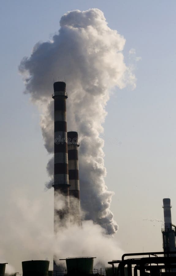 Smoke from Factory Chimneys Stock Image - Image of facade, factory: 5549095