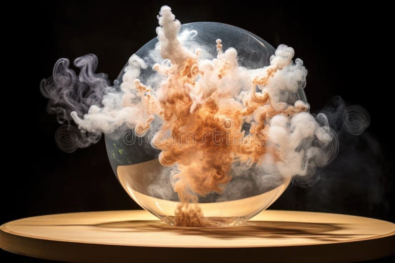 Smoke-filled Sphere Floating in Zero Gravity Stock Illustration ...