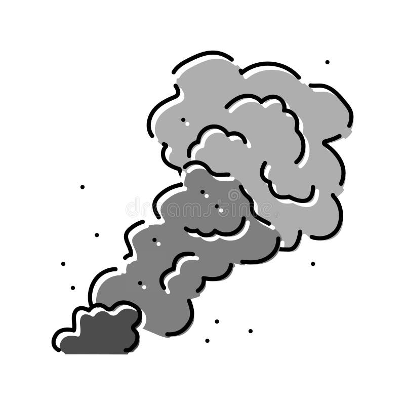 Smoke Fire Color Icon Vector Illustration Stock Illustration ...