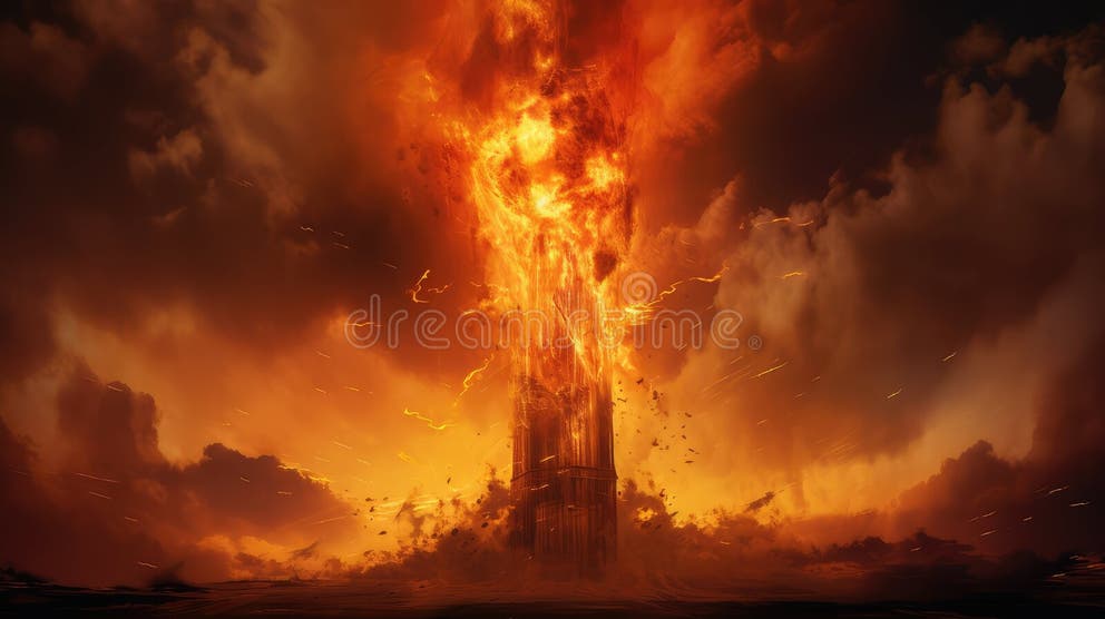 Smoke fire column stock illustration. Illustration of scene - 361240713