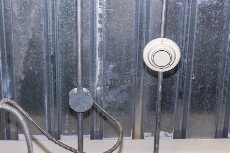 Smoke Fire Detector in Electric Control Room, Smoke Detector on Ceiling ...