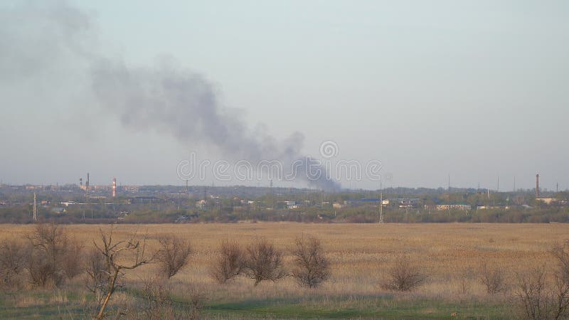 Smoke from a Fire in Distance Stock Footage - Video of fire, freight ...
