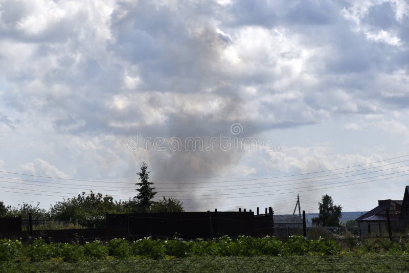 Smoke from a Fire in the Distance during the Day Stock Image - Image of ...