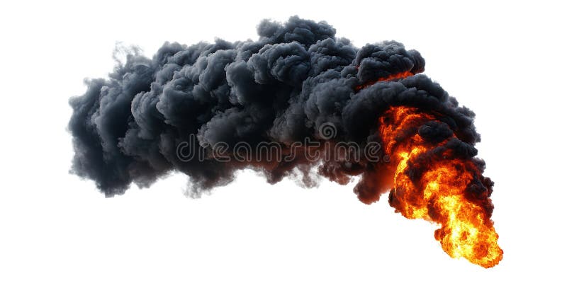 Smoke and Fire Explosion Isolated on Transparent Background Stock Photo ...