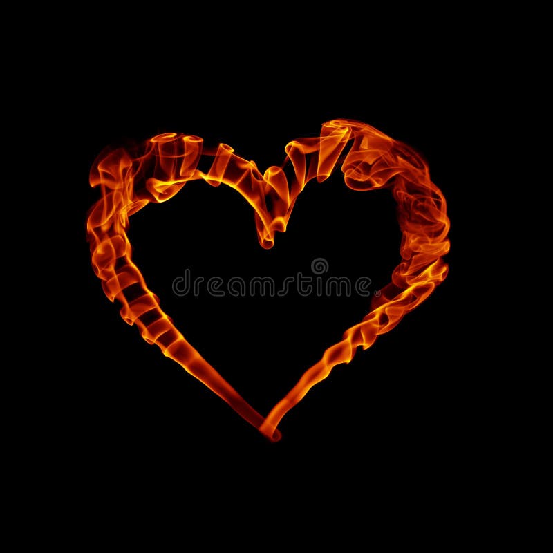 Two Smoke Fire Heart for Valentine Day Stock Illustration ...