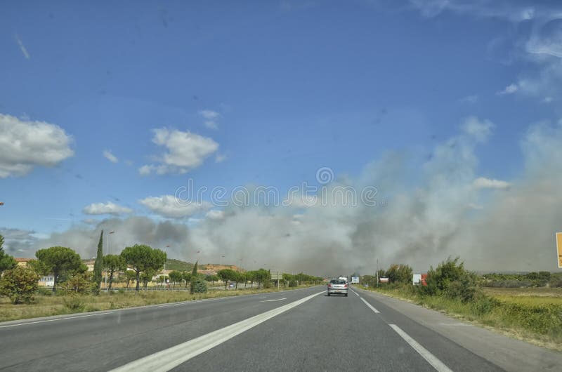 Smoke of a Fire from Inside the Car Stock Photo - Image of fire ...