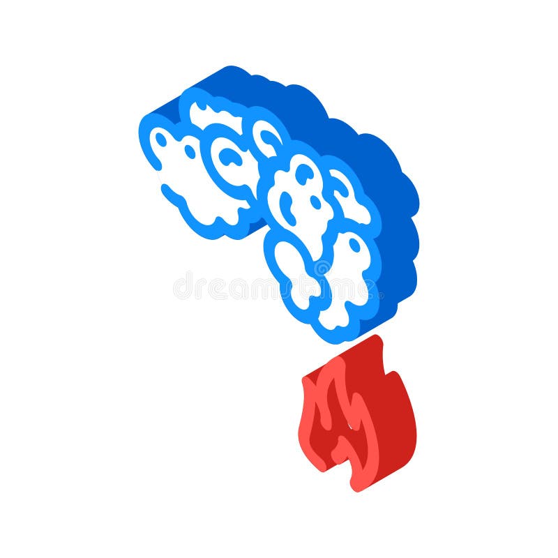 Smoke Fire Isometric Icon Vector Illustration Stock Illustration ...