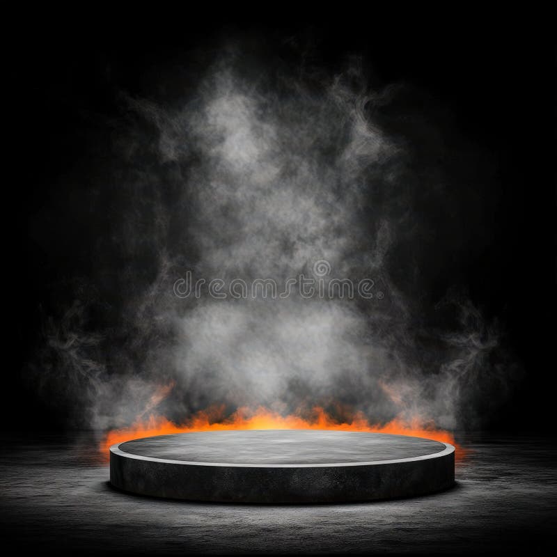 Smoke and Fire Podium. stock illustration. Illustration of mockup ...