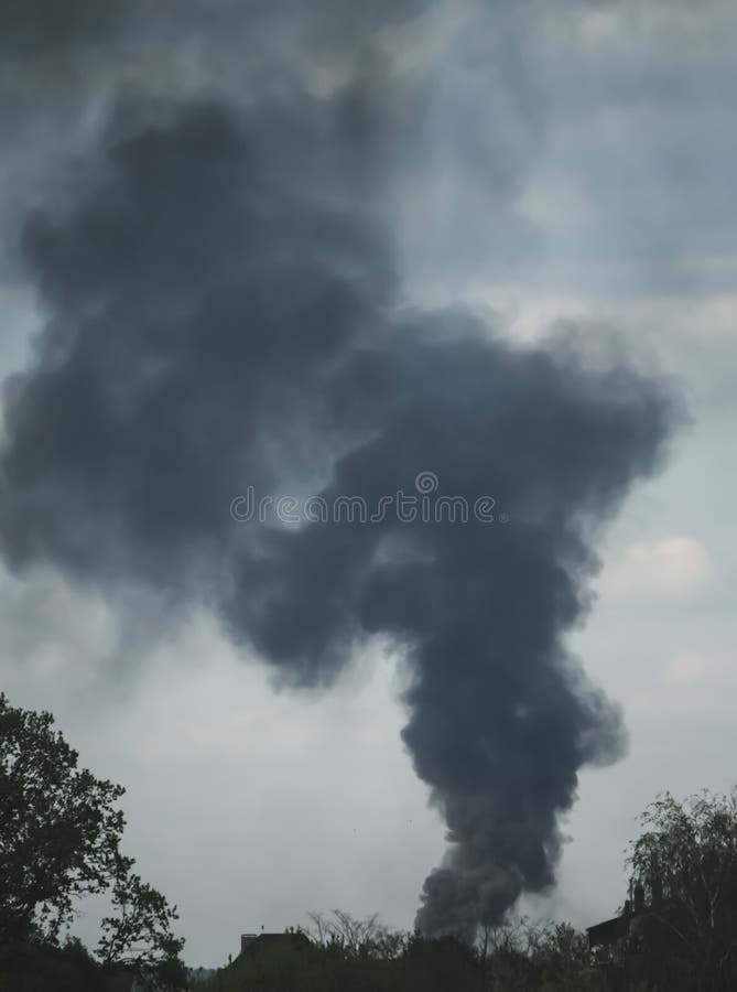 Smoke from the Fire after the Shelling of Ukrainian Cities by ...